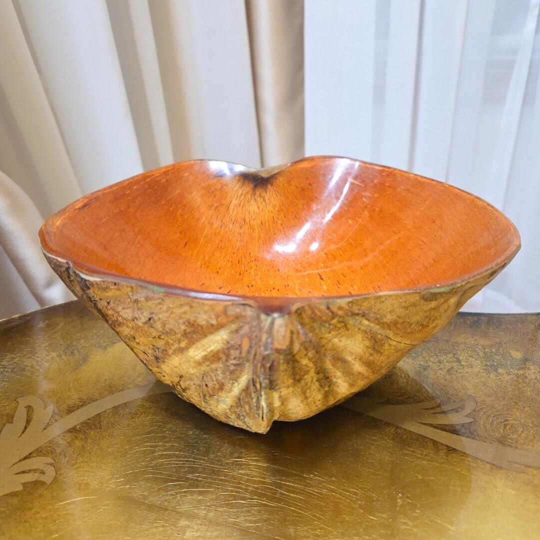 Hand Turned Live Edge Wood Bowl Rustic Natural Centerpiece Signed RS - Etsy