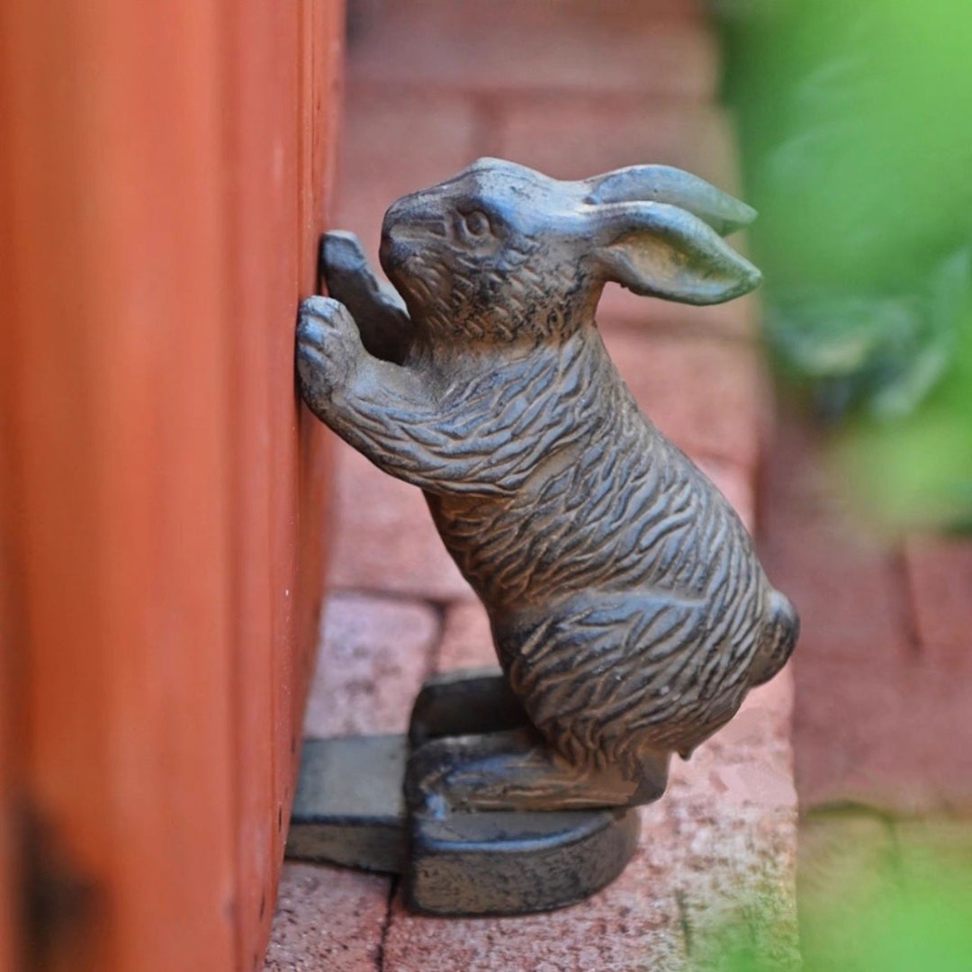 Cast Iron Rabbit Doorstop Door Stop Wedge - Etsy
