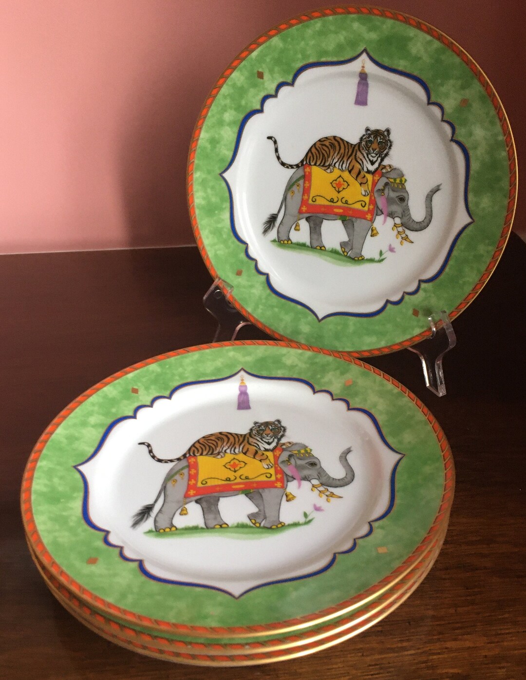 Lynn Chase Tiger Raj Salad Plates Set of 4 - Etsy
