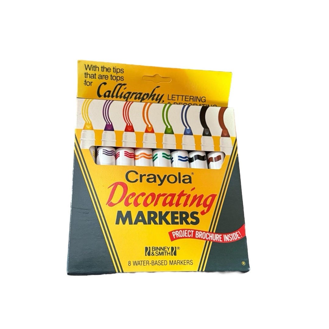 Vintage 1983 Crayola Decorating Marker Calligraphy Lettering Washable 8 ...