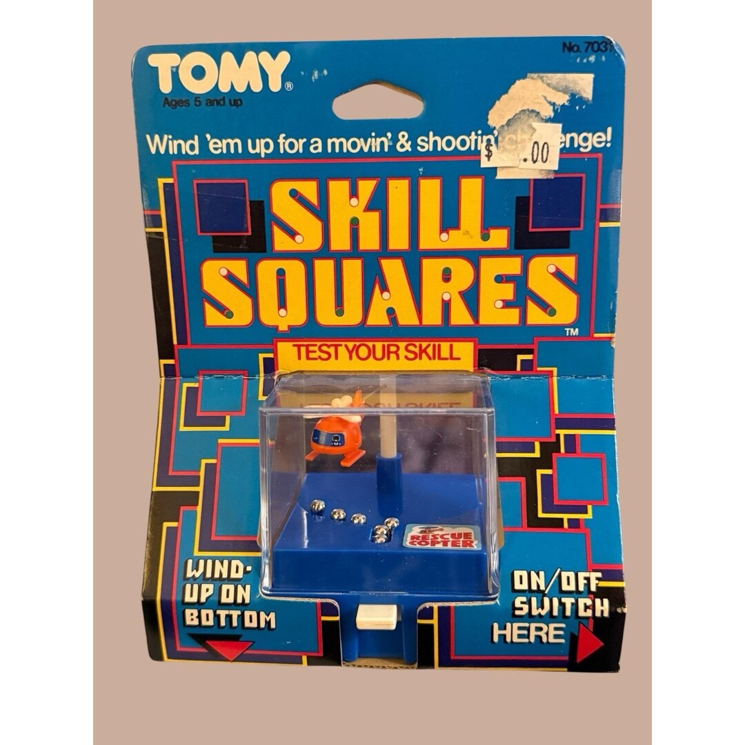Vintage 1983 TOMY Skill Squares Rescue Copter Wind up Game Japan Made ...