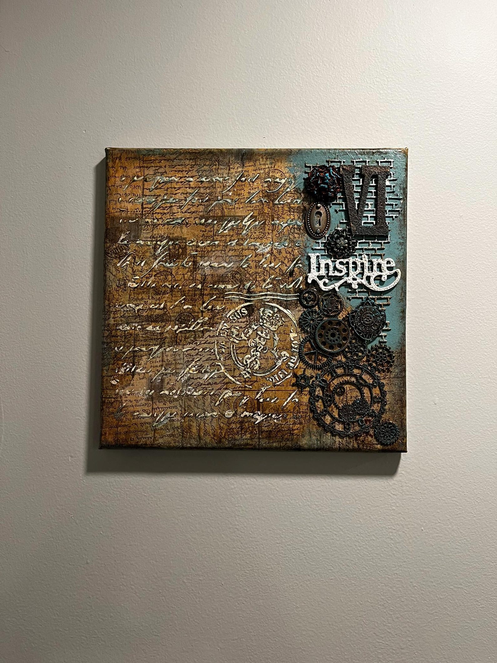 12 X 12 Mixed Media Collage on Canvas, Original Art, Wall Art, Modern ...