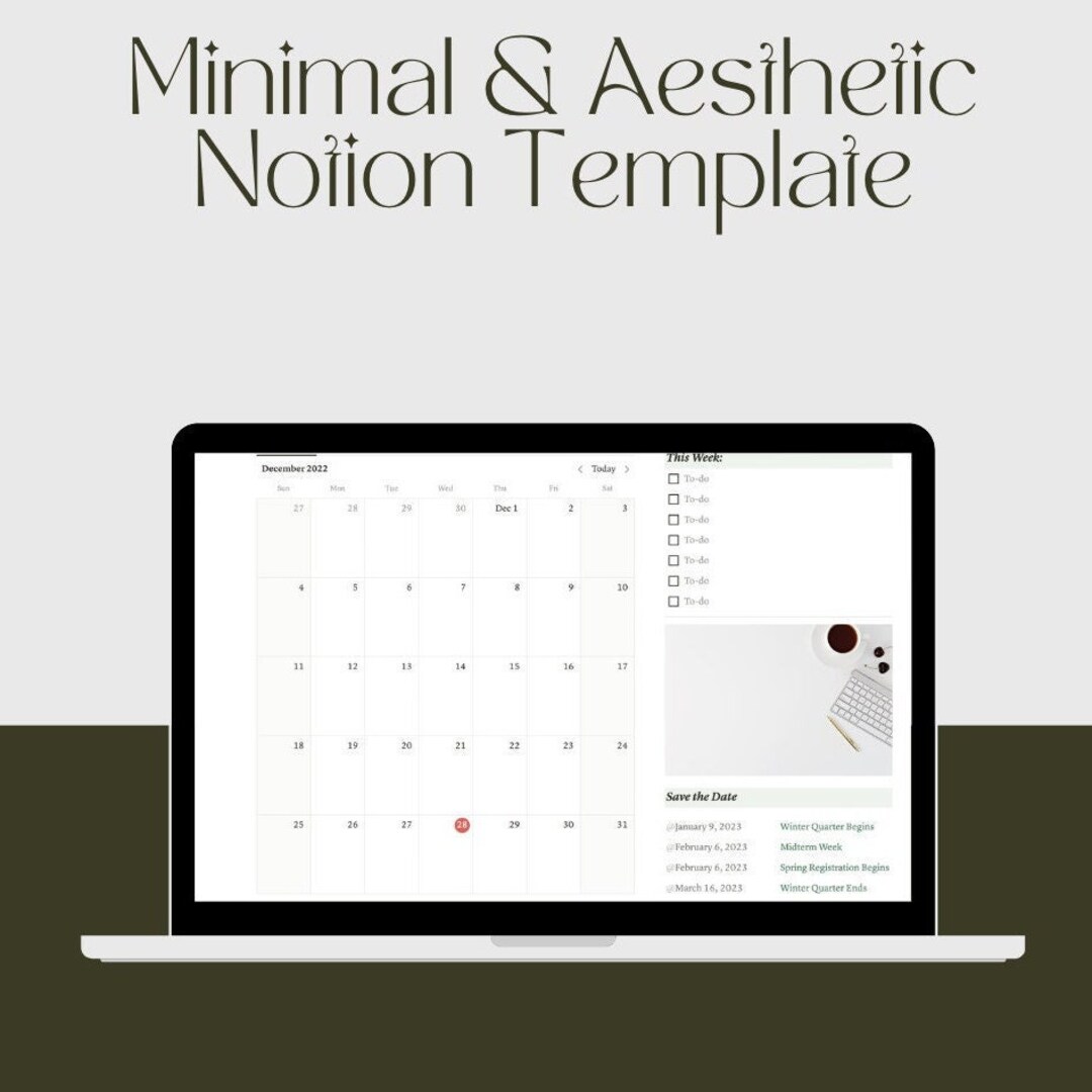 Minimal & Aesthetic Notion Template for Students - Etsy