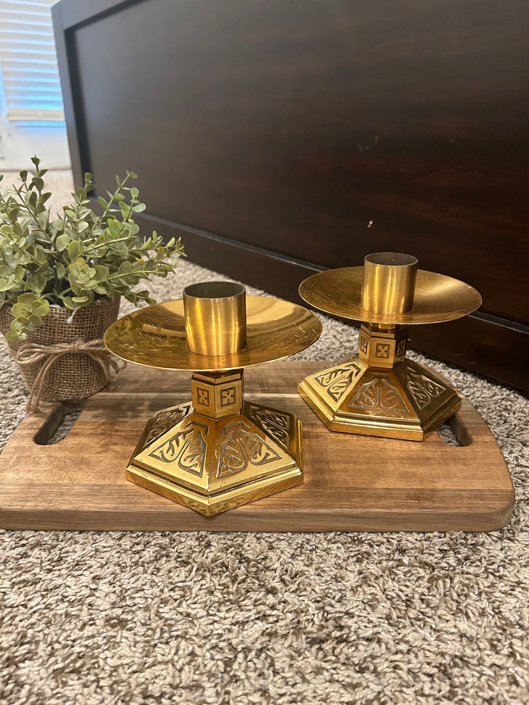 Authentic Solid Bronze Altar Candlesticks-a Pair. Solid Bronze ...