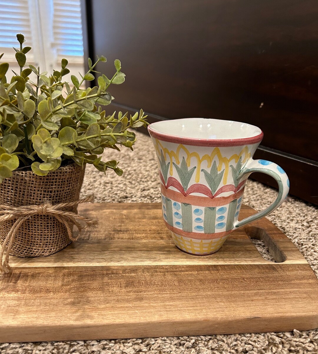 Mackenzie Childs "madison" Coffee Mug 5". Vintage Mackenzie Childs ...