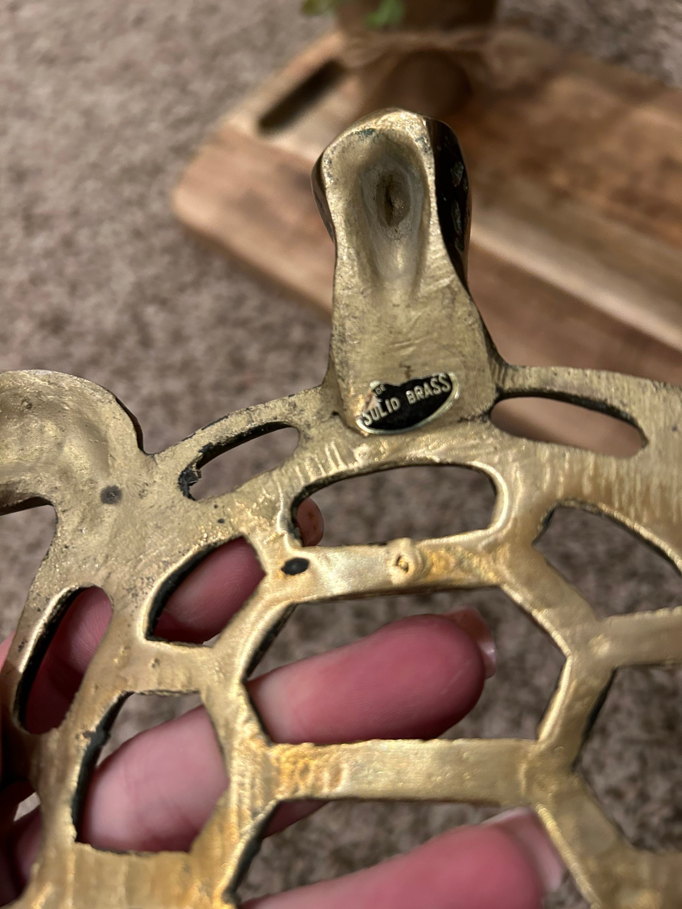 Vintage Solid Brass Turtle Trivet Stand Brass Coastal - Etsy