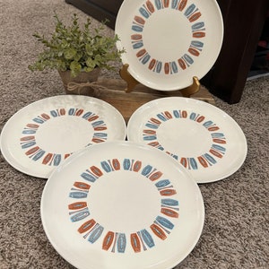 MCM Taylor Smith Java Key Dinner Plates Set of 4 FOUR. Retro Vintage ...