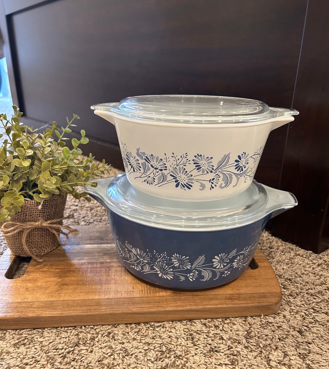 Colonial Mist Vintage Pyrex Casserole Dish Set of 2 | 474 & 475 Dish ...