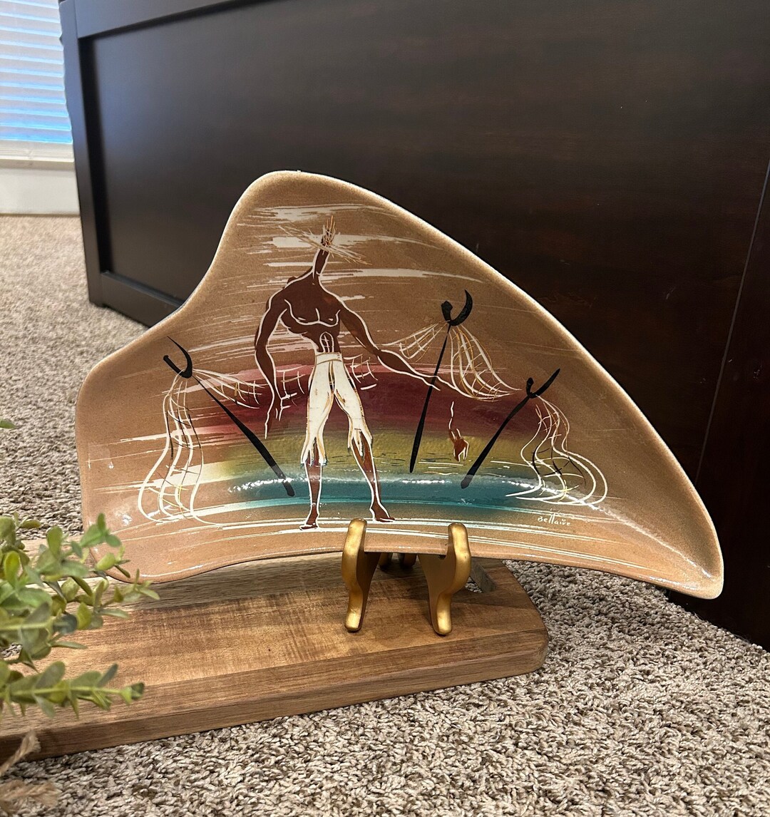 MCM Marc Bellaire Beachcomber Large Pottery Bowl. MCM Mid Century ...