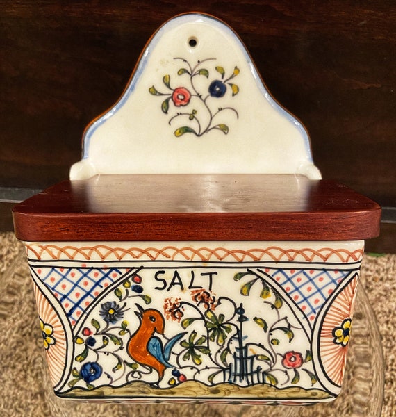 Rare Nazari Folk Art Hand Painted Salt Box-vintage. Made in - Etsy