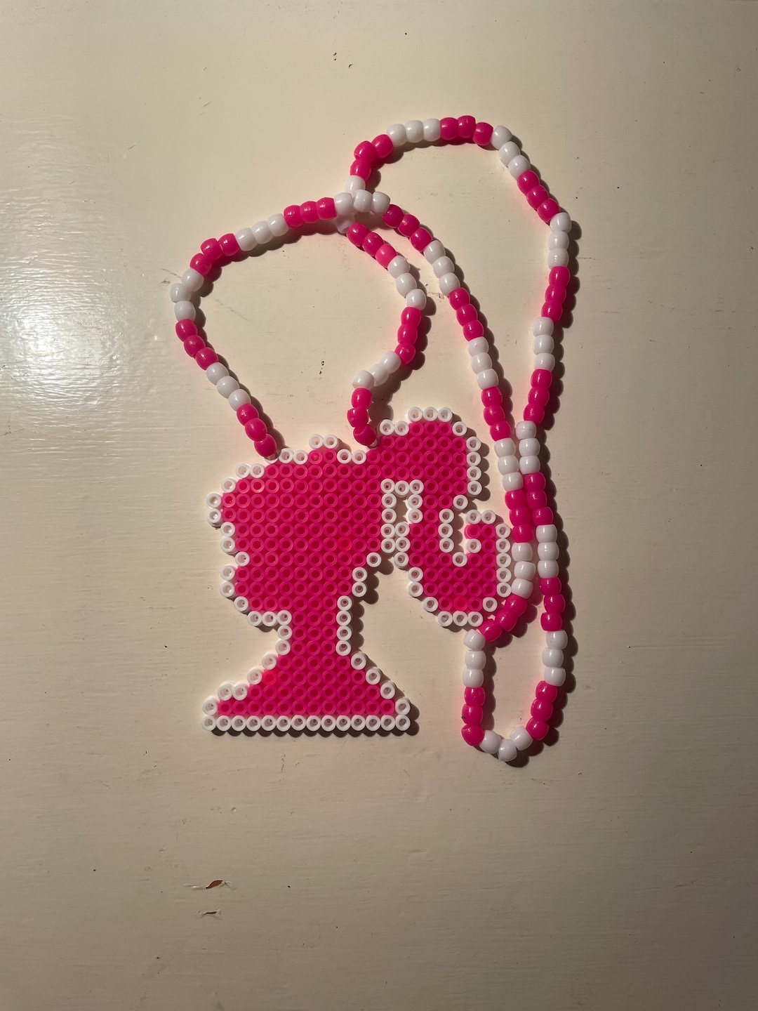 Barbie Perler Bead Kandi Necklace • Pink Rave EDM Festival Jewelry - Etsy
