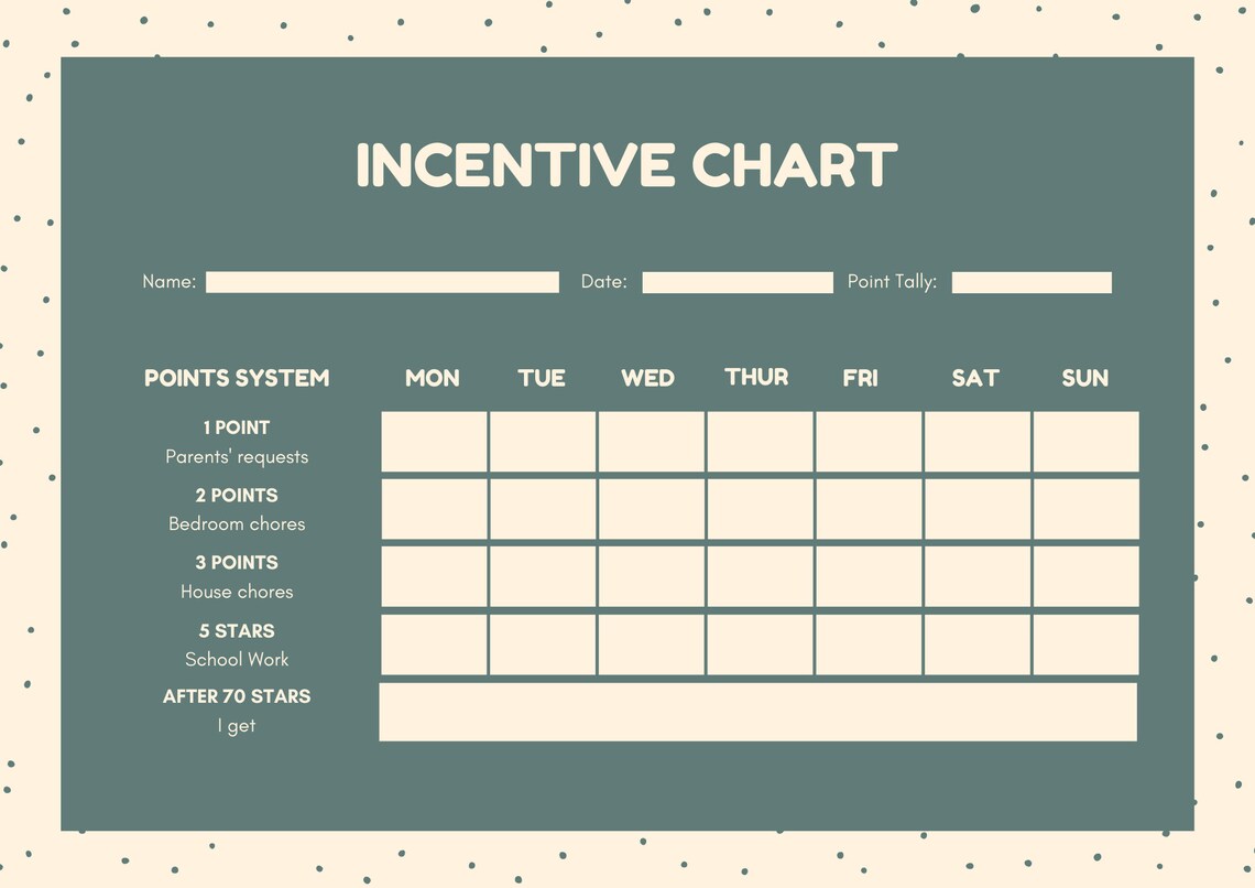 Digital & Printable Incentive Reward Chart, Editable Reward Chart ...