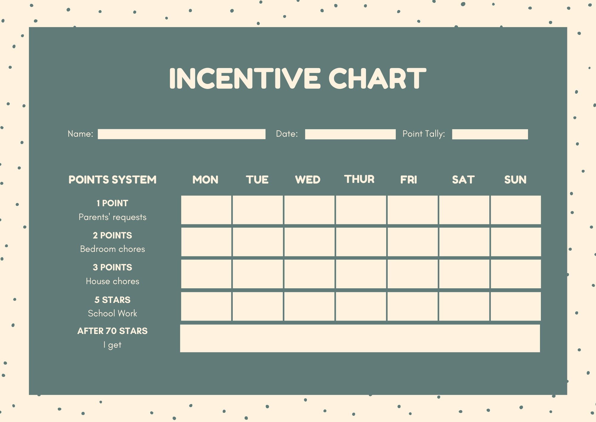 Digital & Printable Incentive Reward Chart, Editable Reward Chart ...