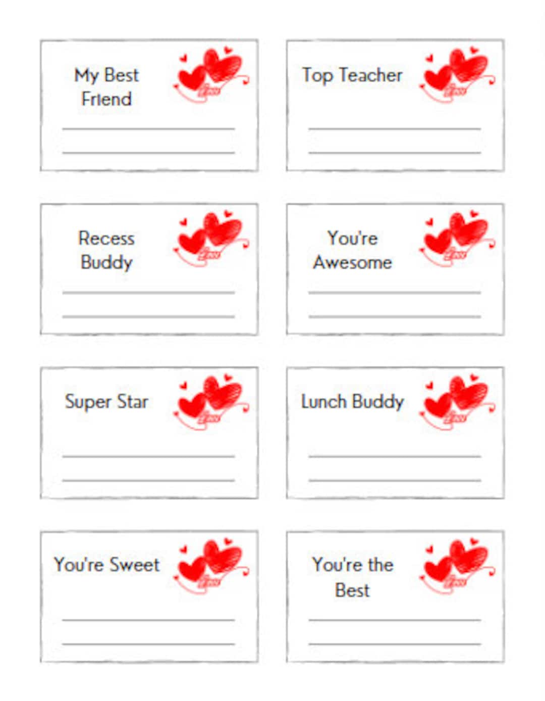 Cute Printable Valentine Cards for Kids | Classroom Exchange | Instant ...