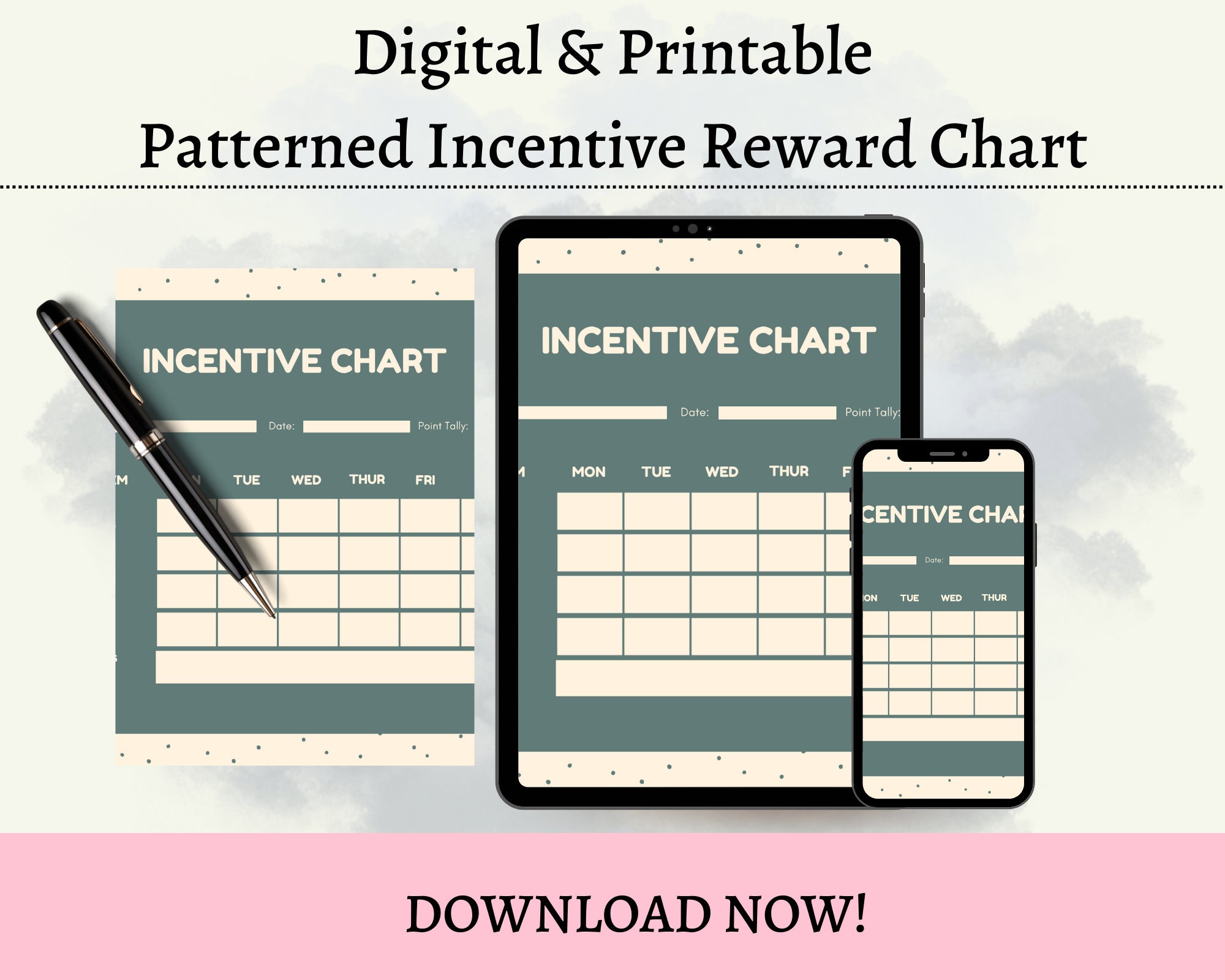 Digital & Printable Incentive Reward Chart, Editable Reward Chart ...