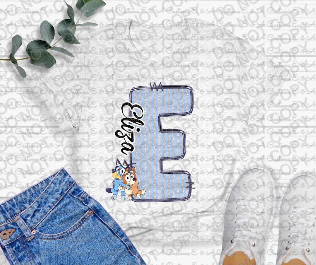 Bluey Name Glitter Personalized Bluey Blue Dog - Etsy
