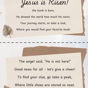Christian Easter Scavenger Hunt for Kids | Printable Rhyming Clue Cards ...