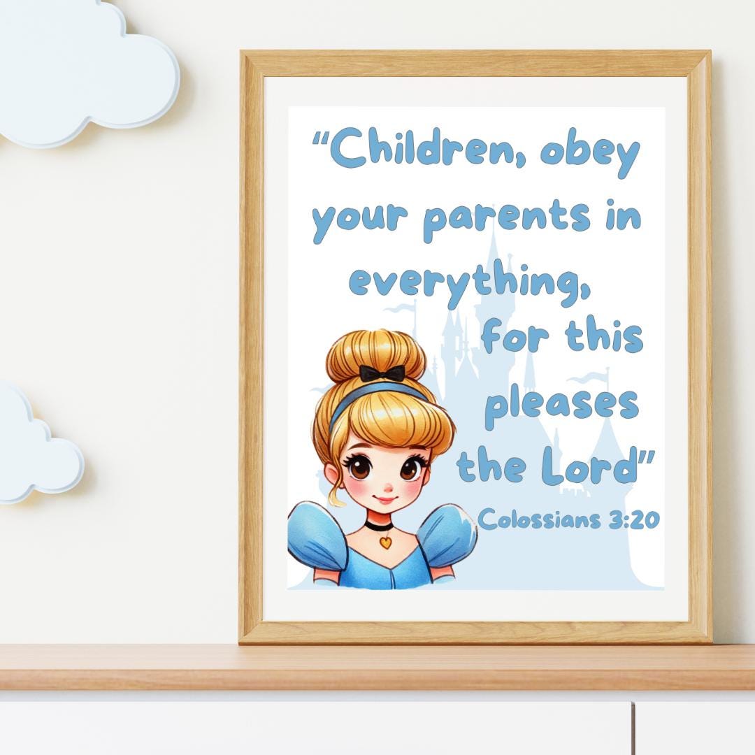 Princesses With Bible Verses, DIGITAL DOWNLOAD, Baby Girl Bedroom ...