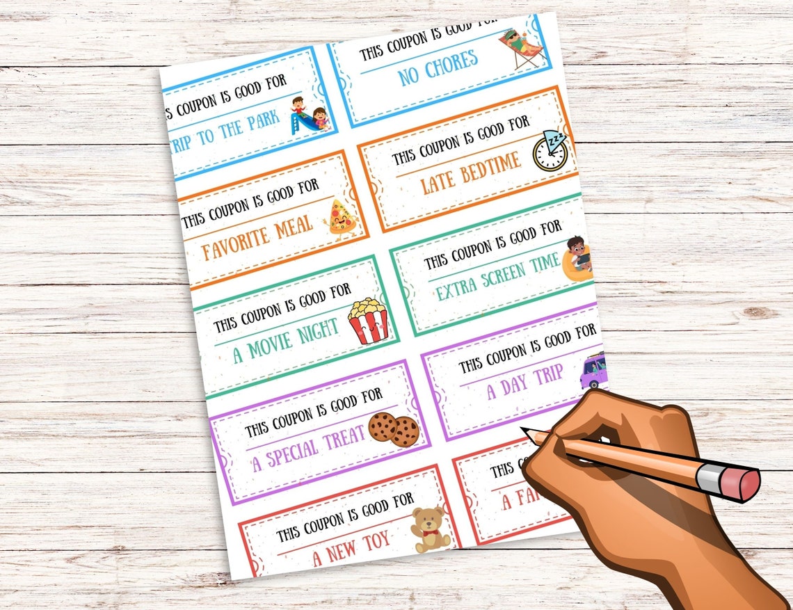 Printable Reward Coupons for Kids: Fun Family Activities (digital ...
