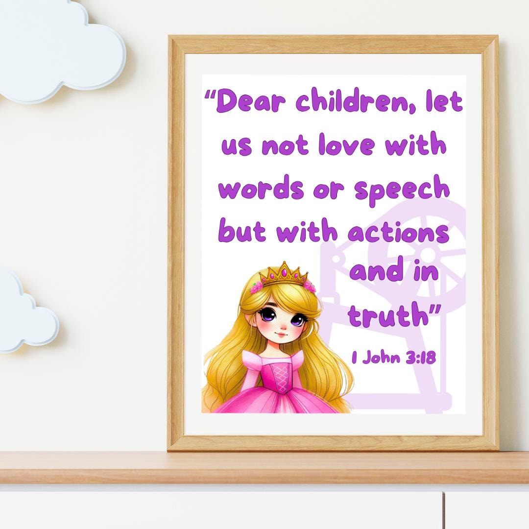 Princesses With Bible Verses, Pink Princess, DIGITAL DOWNLOAD, Baby ...