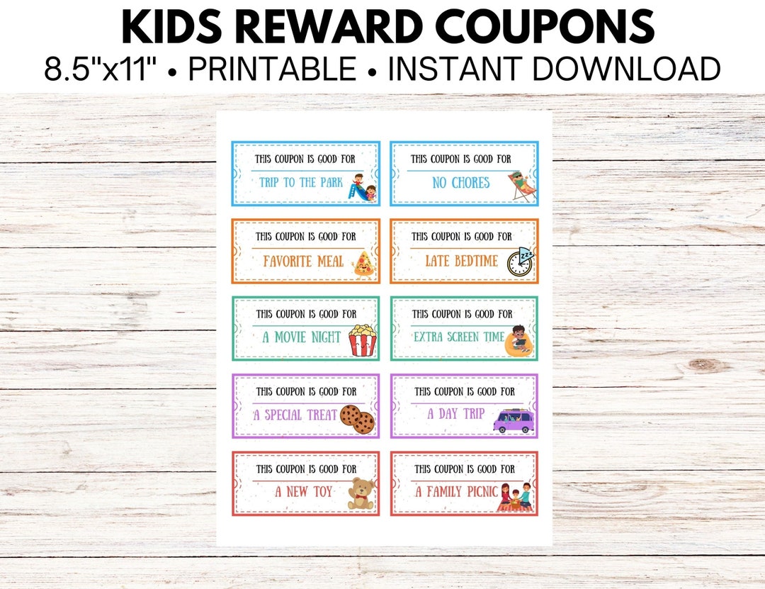 Kids Reward Coupons | Printable Love Coupons | Coupons for Kids | Fun ...