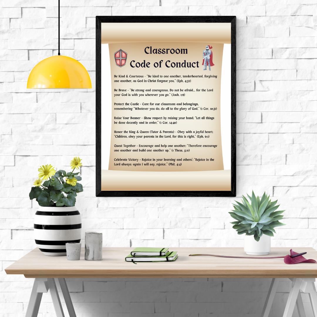 Medieval Classroom Rules Poster: Knight Theme Homeschool Decor (digital ...