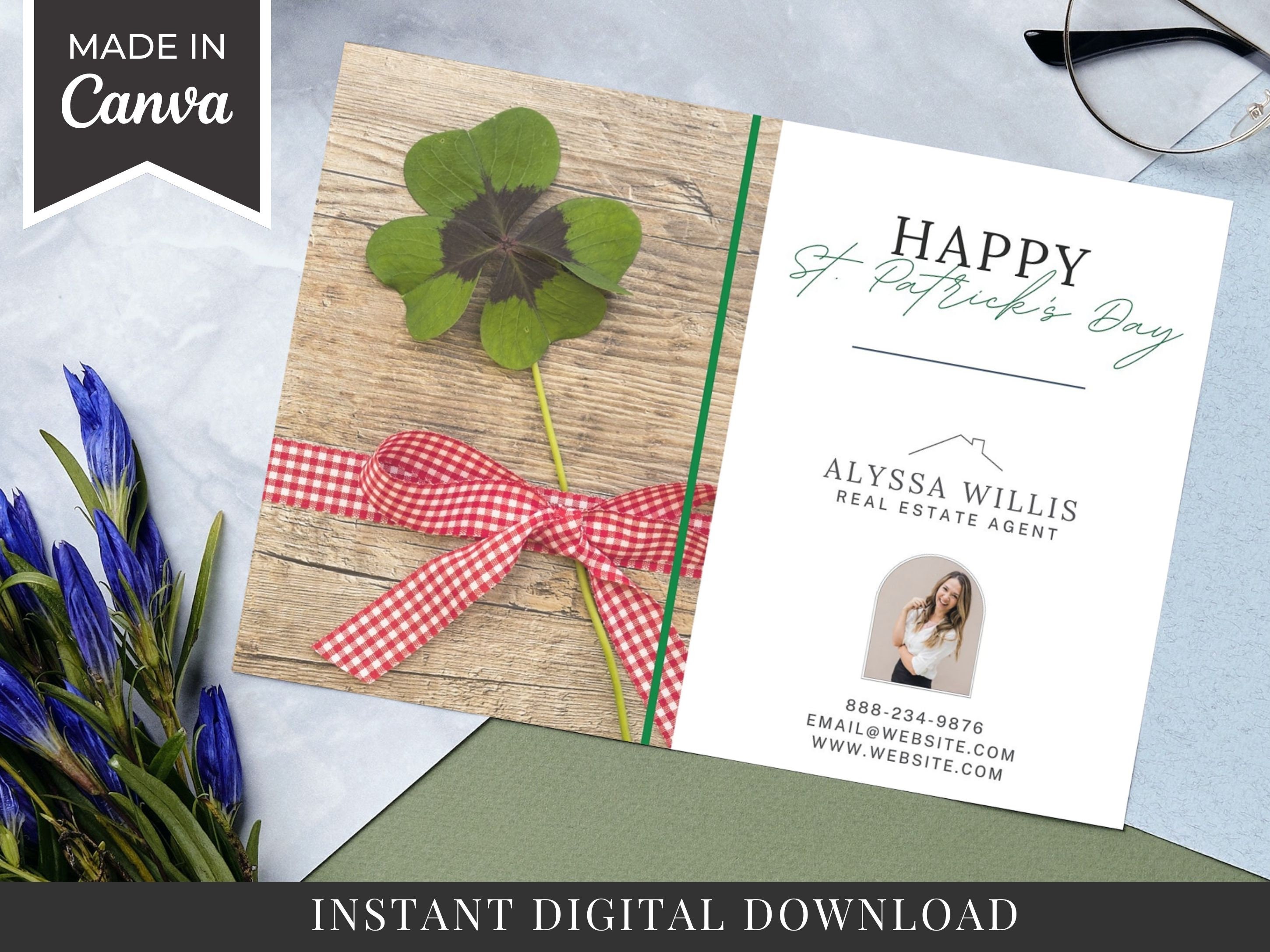 Real Estate Happy St Patricks Day Card, Real Estate Postcard, Realtor ...