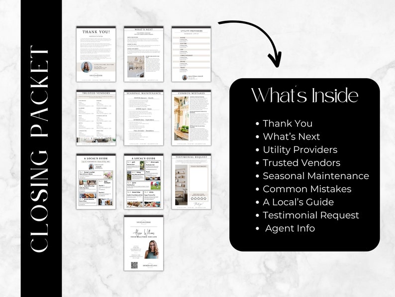 Real Estate Closing Packet, Client Exit Packet Template, New Home Guide ...