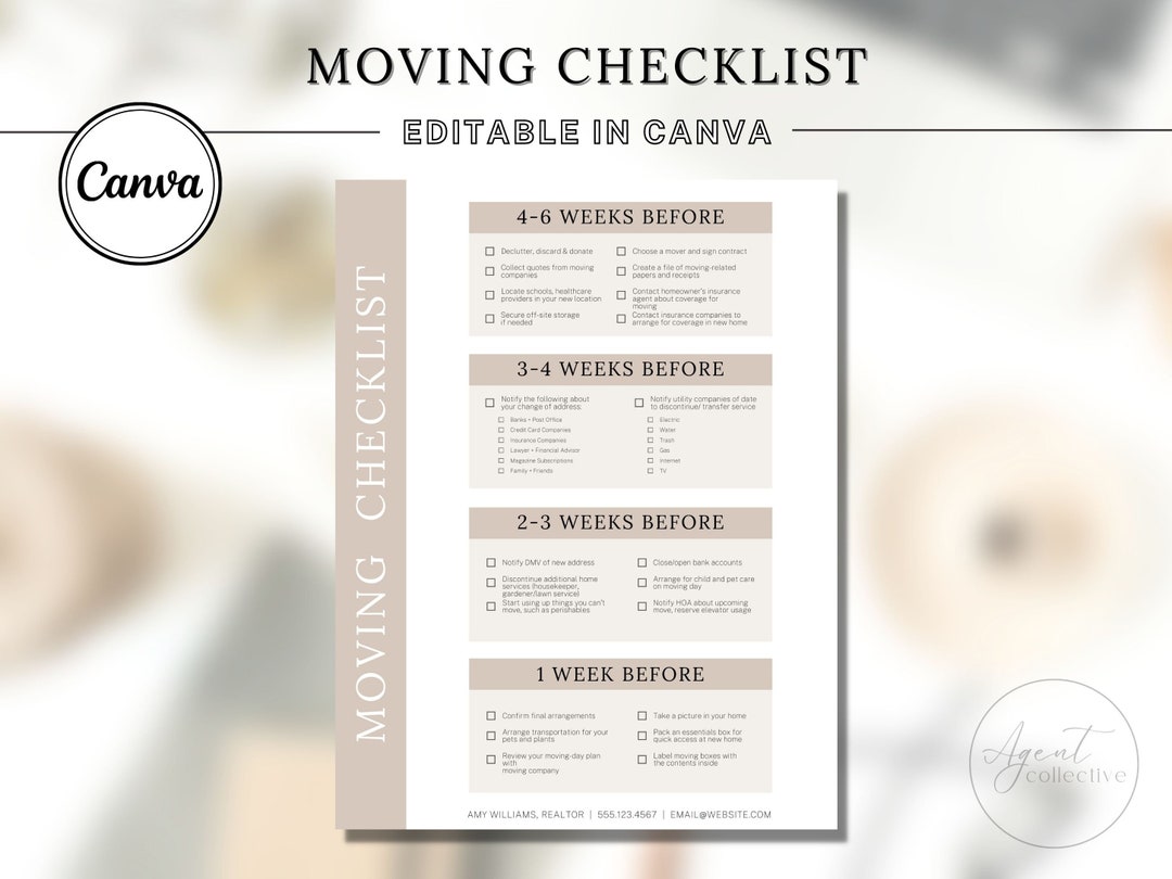 Moving Checklist, Moving Guide, House Moving Checklist, Moving Flyer ...