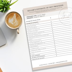Realtor Seller Net Sheet: Closing Cost Canva Template (instant Download ...