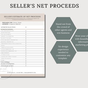 Realtor Seller Net Sheet: Closing Cost Canva Template (instant Download ...