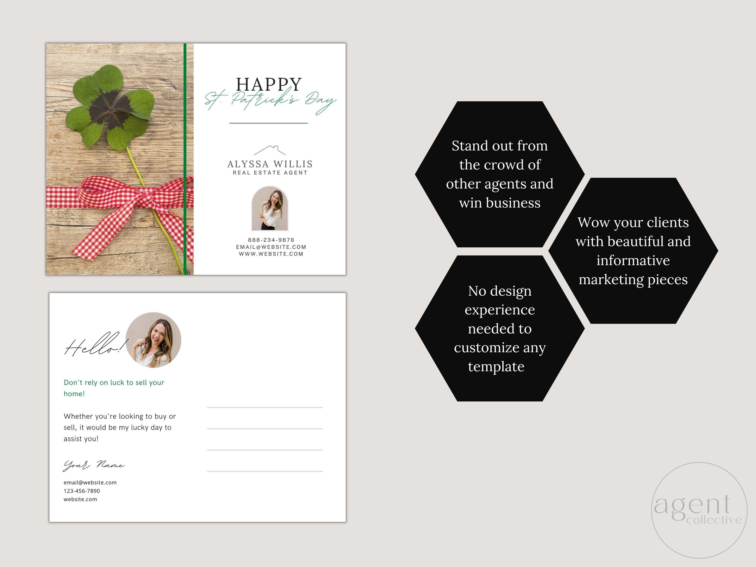 Real Estate Happy St Patricks Day Card, Real Estate Postcard, Realtor ...