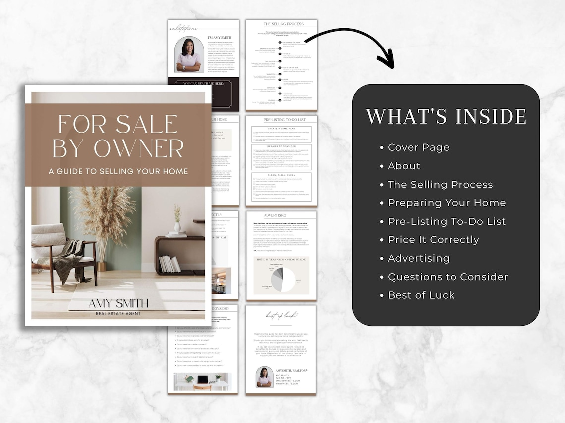 Real Estate for Sale by Owner Guide, FSBO Template, Real Estate Handout ...