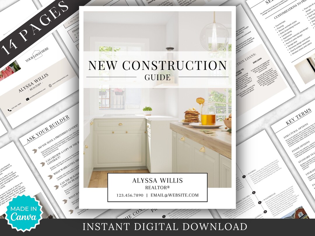 New Construction Guide for Home Buyers Real Estate - Canva Template ...