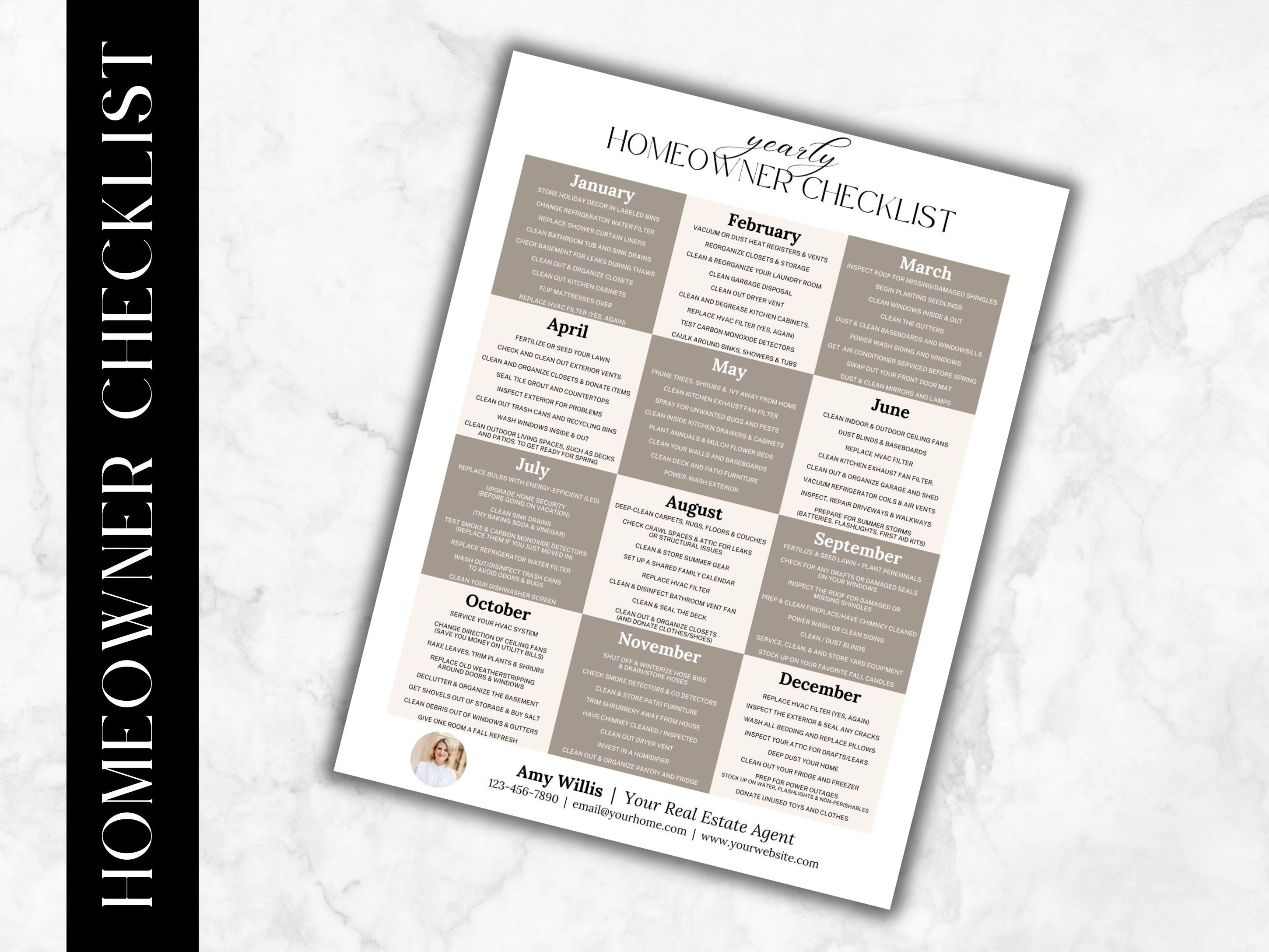 Home Maintenance Checklist - Real Estate Flyer - Canva Template ...