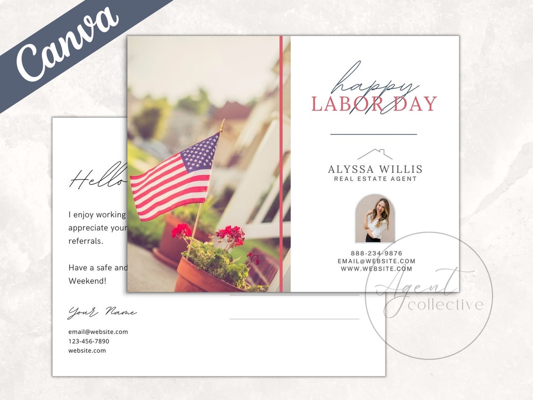 Real Estate Labor Day Postcard: Realtor Marketing Template (editable ...