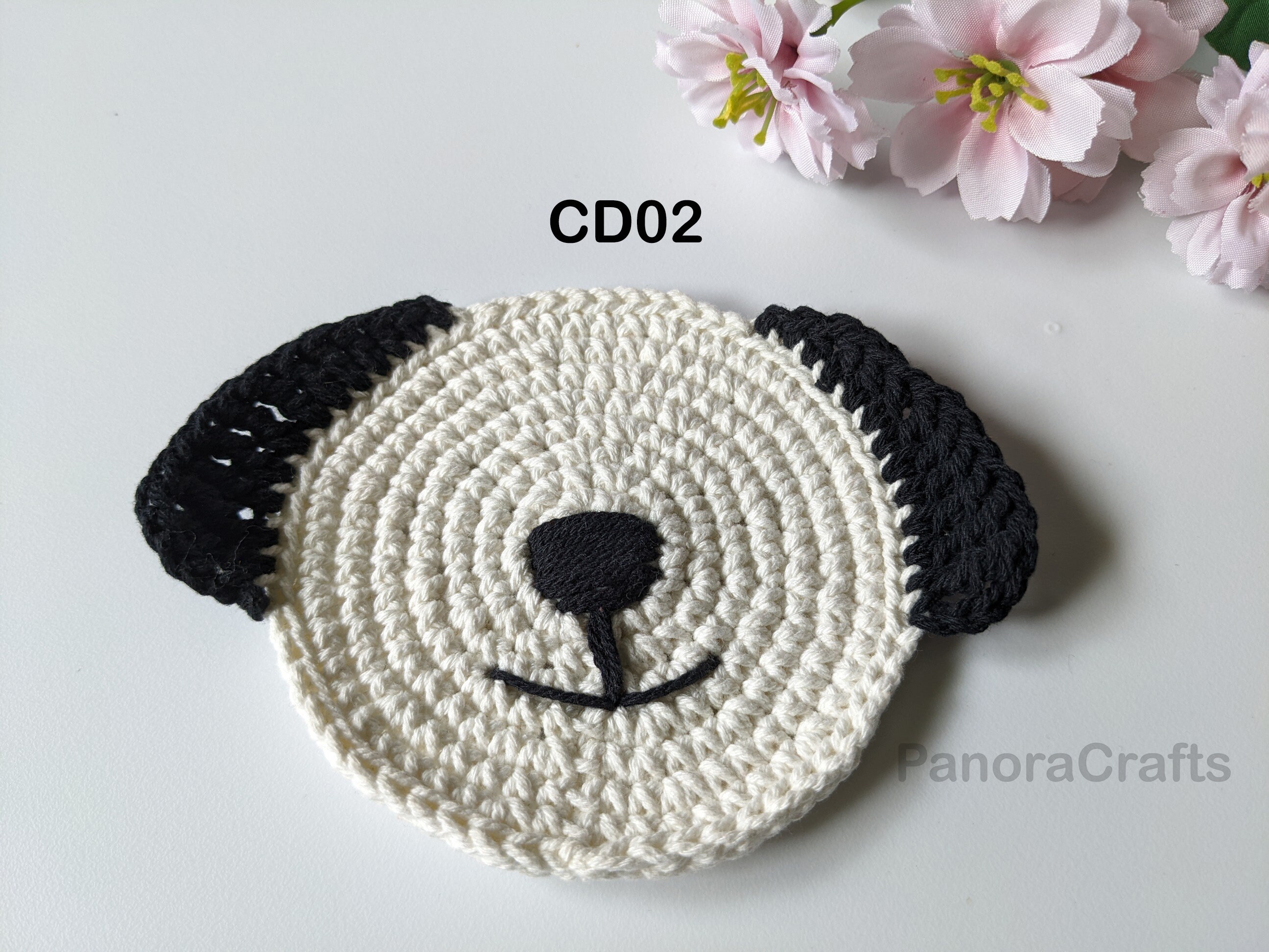 Crochet Dog Coasters Set (2 Pieces/set)handmade From Cotton Yarn, Dog ...