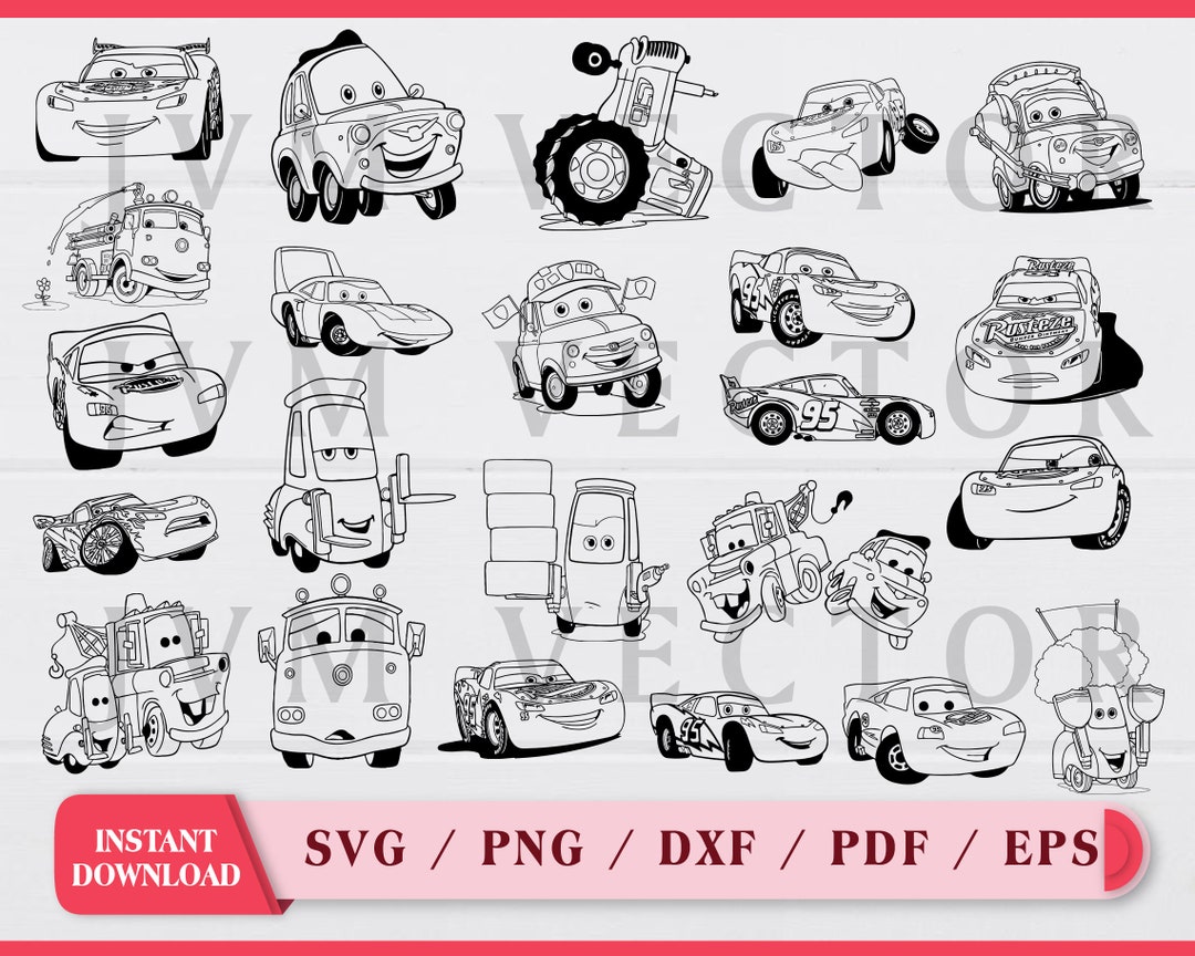 Cars Outline SVG, Clipart, Digital File - Etsy Canada