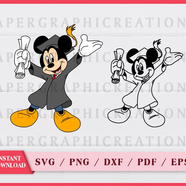 Minnie Mouse Graduation Clipart - Etsy
