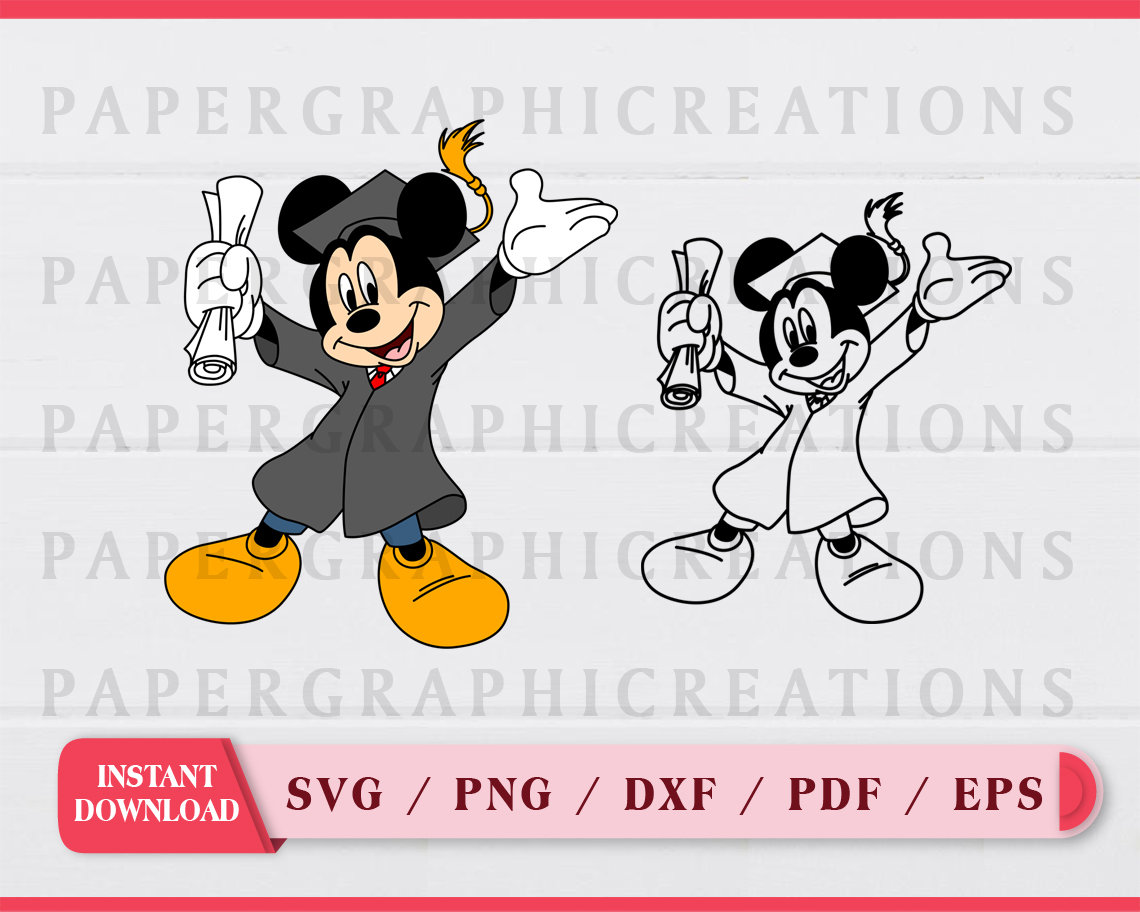 Mouse Graduation SVG, Clipart, Digital File - Etsy