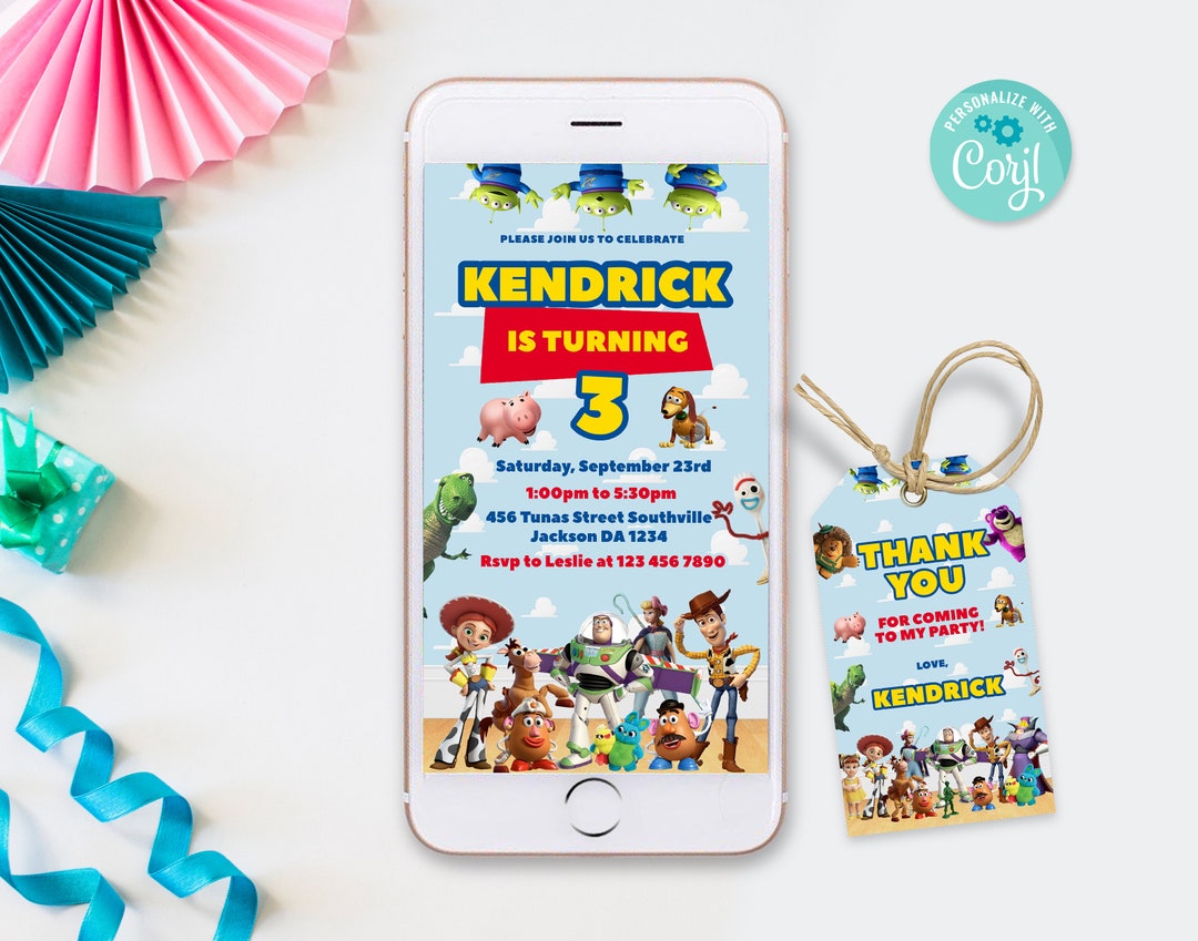 Kids Phone Birthday Invitation Template, Kids Phone Birthday Invitation ...