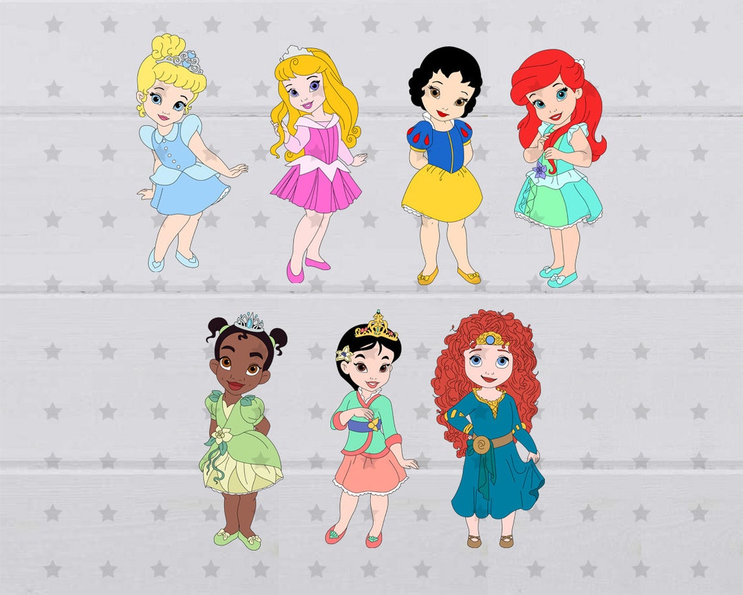Baby Princess Vector SVG Bundle, Clipart, Eps, Png, Dxf, Pdf, Layered ...