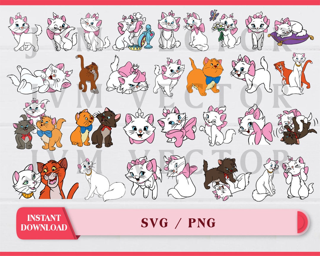 Cat Vector SVG Bundle, Clipart, Layered Digital File - Etsy