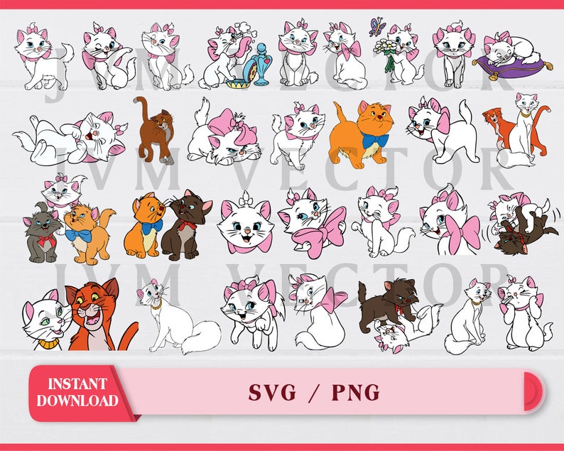 Cat Vector SVG Bundle Clipart Layered Digital File - Etsy