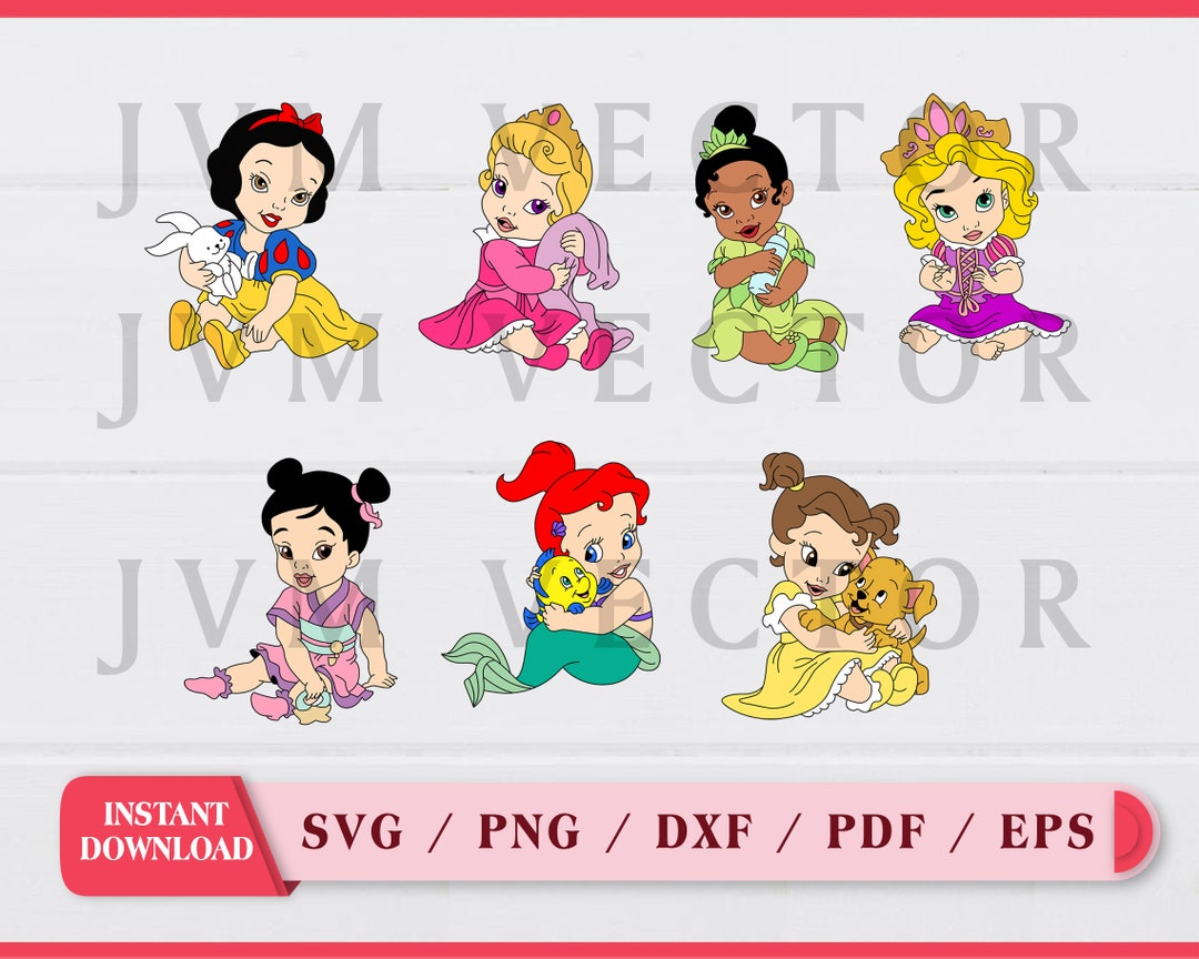 Baby Princess Vector SVG Bundle Clipart Eps Png Dxf Pdf - Etsy