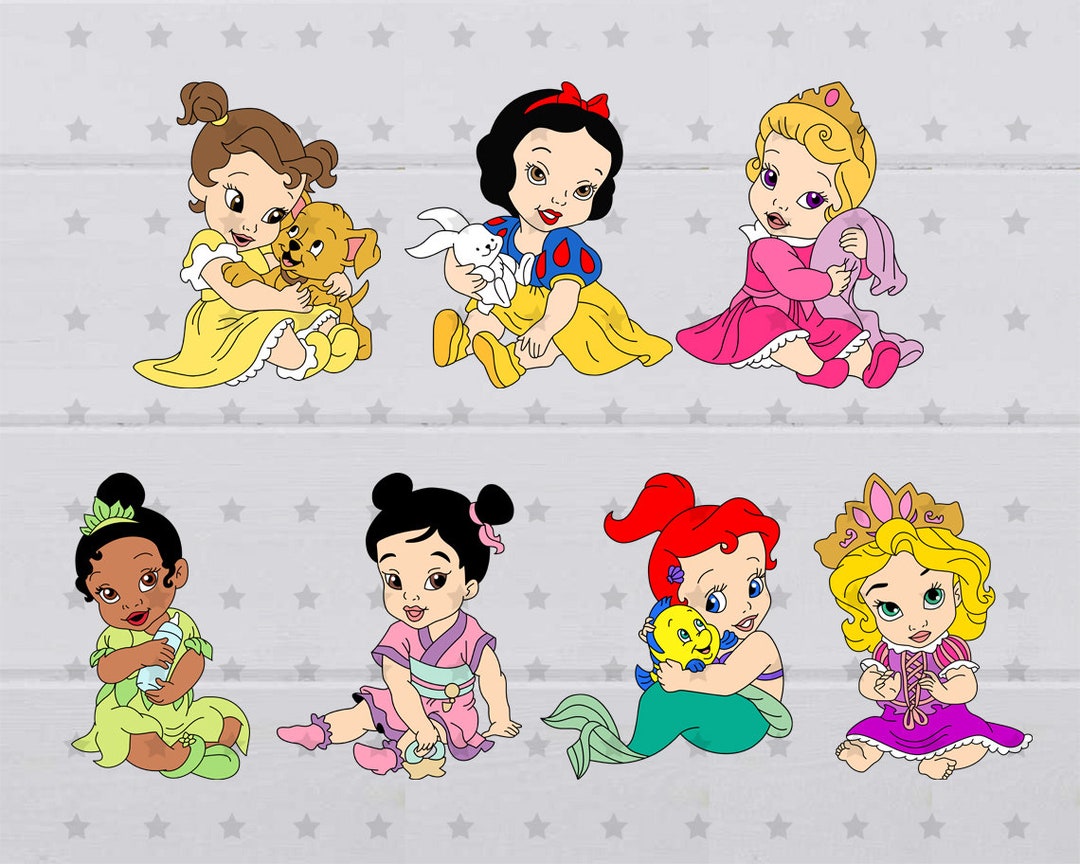 Baby Princess Vector SVG Bundle, Clipart, Eps, Png, Dxf, Pdf, Layered ...