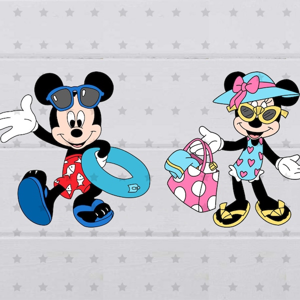 Mickey Mouse Beach Digital Clipart Png - Etsy