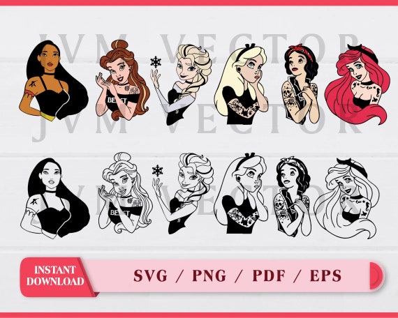 Punk Princess Vector SVG Bundle Clipart Eps Png Dxf Pdf - Etsy Australia