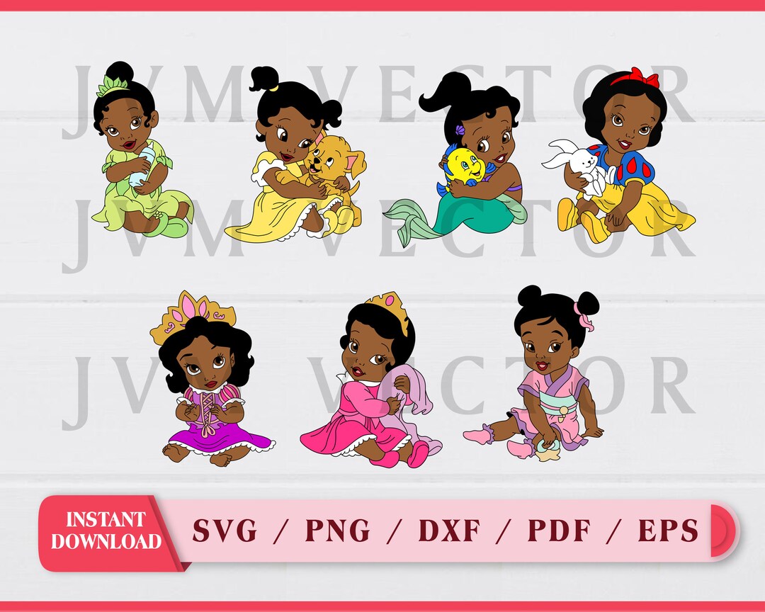 Baby Princess Vector SVG Bundle Clipart Eps Png Dxf Pdf - Etsy