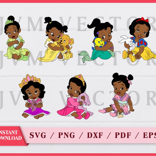Baby Princess Vector SVG Bundle Clipart Eps Png Dxf Pdf - Etsy